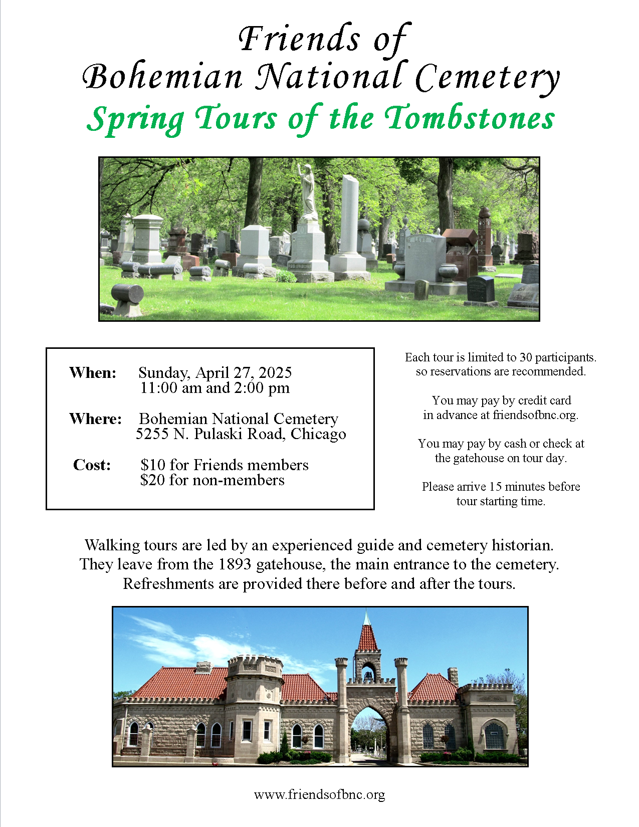 Friends of Bohemian National Cemetery - Past Events and Programs